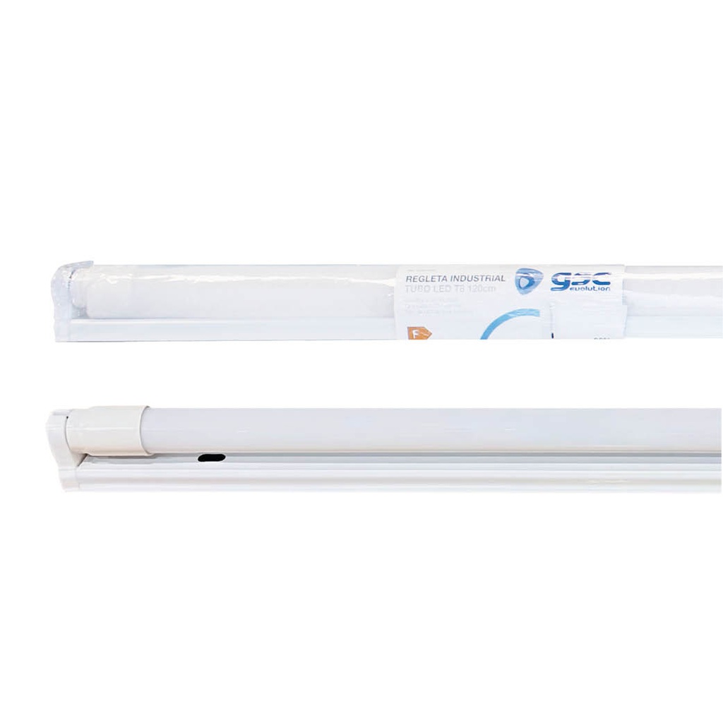Regleta industrial con tubo LED T8 120cm 18W 6500K | Garsaco